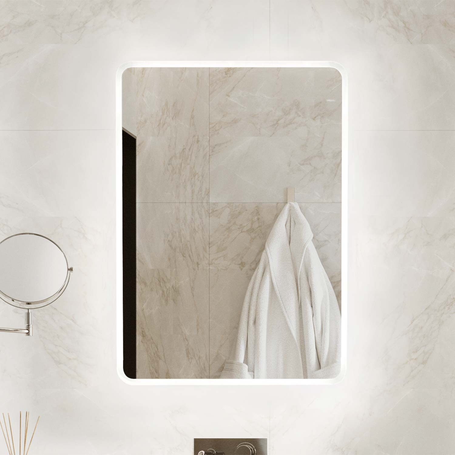Rotating Mirrors | Rotatable Vanity Mirrors - Pebble Grey