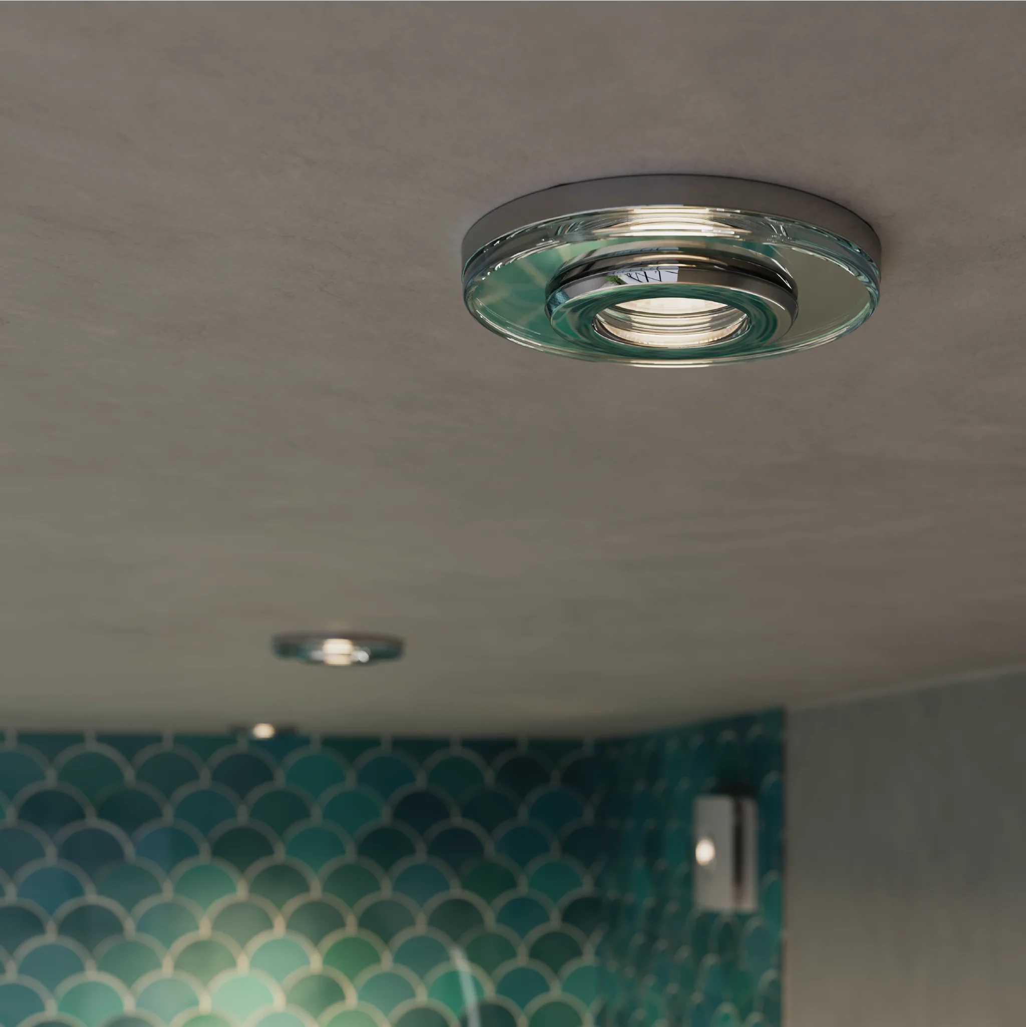 Glass Bathroom Downlights | Glass LED Downlights - Pebble Grey