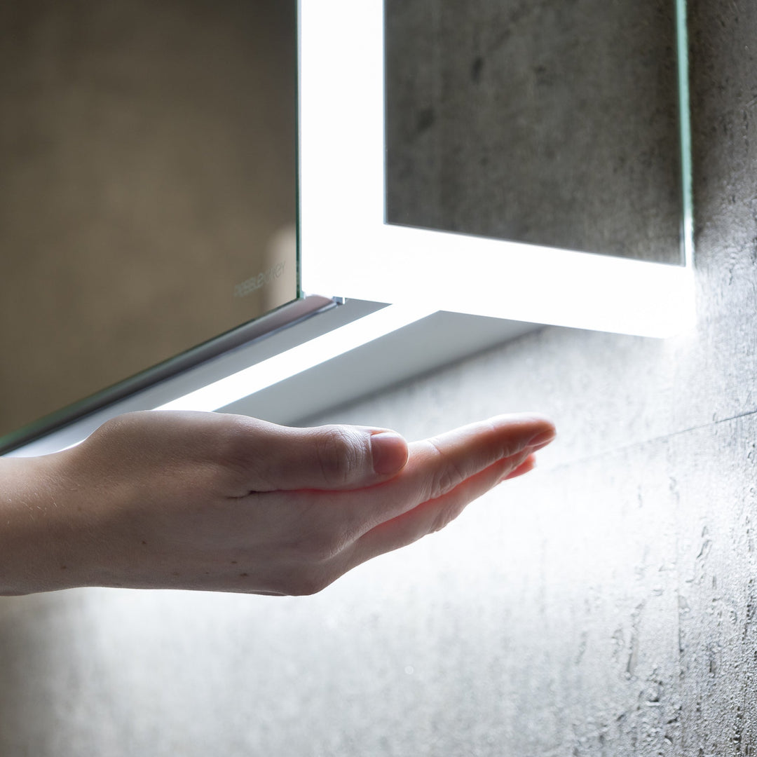 Grace LED Bathroom Mirror Cabinet - Pebble Grey