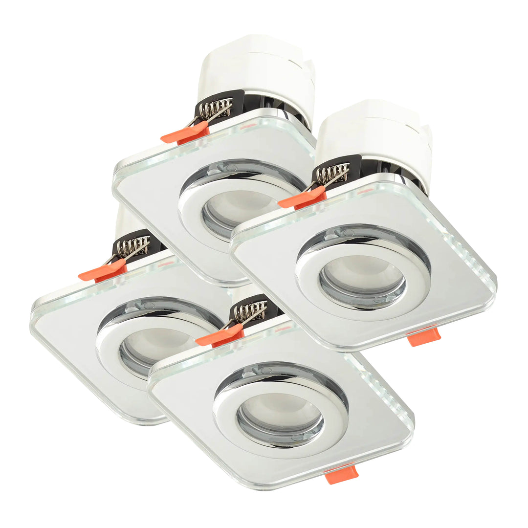 Asteria Glass Bezel IP65 Square Downlight - Clear Glass / 3 - Pebble Grey