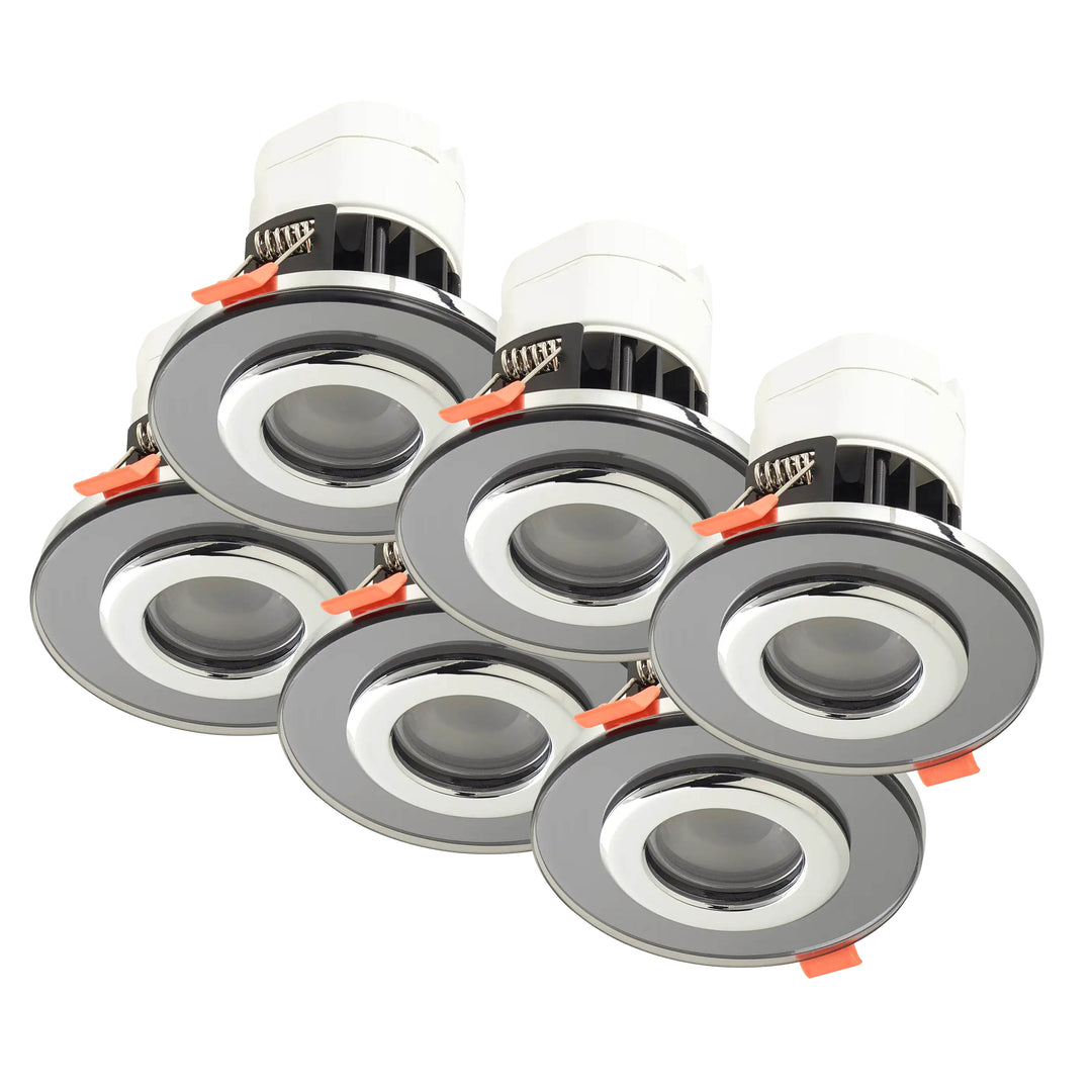 Athena Glass Bezel IP65 Bathroom Downlight - Pebble Grey