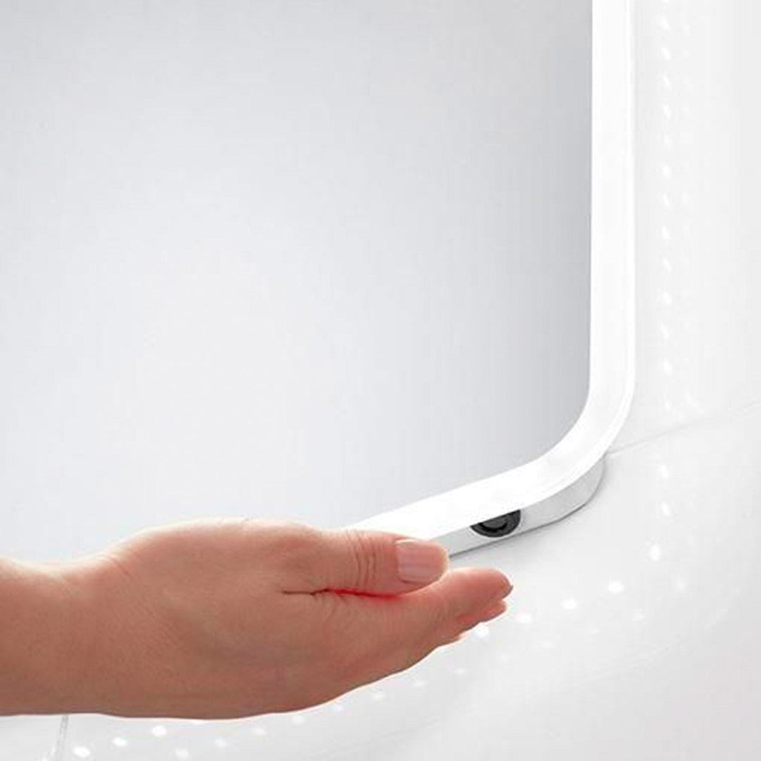 Globe LED Bathroom Mirror with Motion Sensor - Pebble Grey