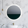 Halo Round Illuminated Mirror | Halo LED Bathroom Mirror - Pebble Grey