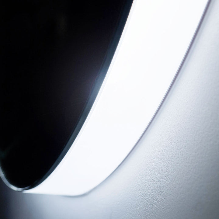 Halo Round Illuminated Mirror | Halo LED Bathroom Mirror | Pebble Grey ...