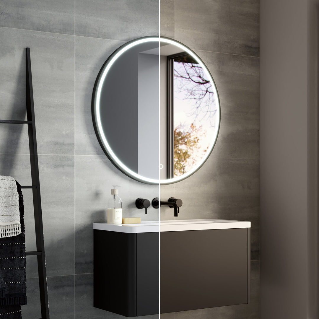 Kali Round LED Illuminated Mirror | Kali Round Bathroom Mirror - Pebble ...