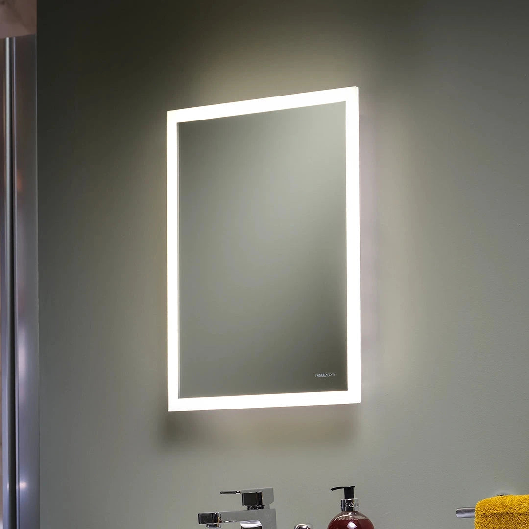 Verve Portrait Lithium-Ion Battery LED Mirror - Pebble Grey