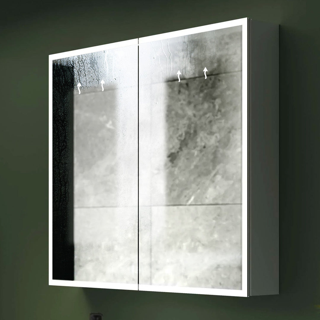 Marcel LED Bathroom Mirror Cabinet - Pebble Grey